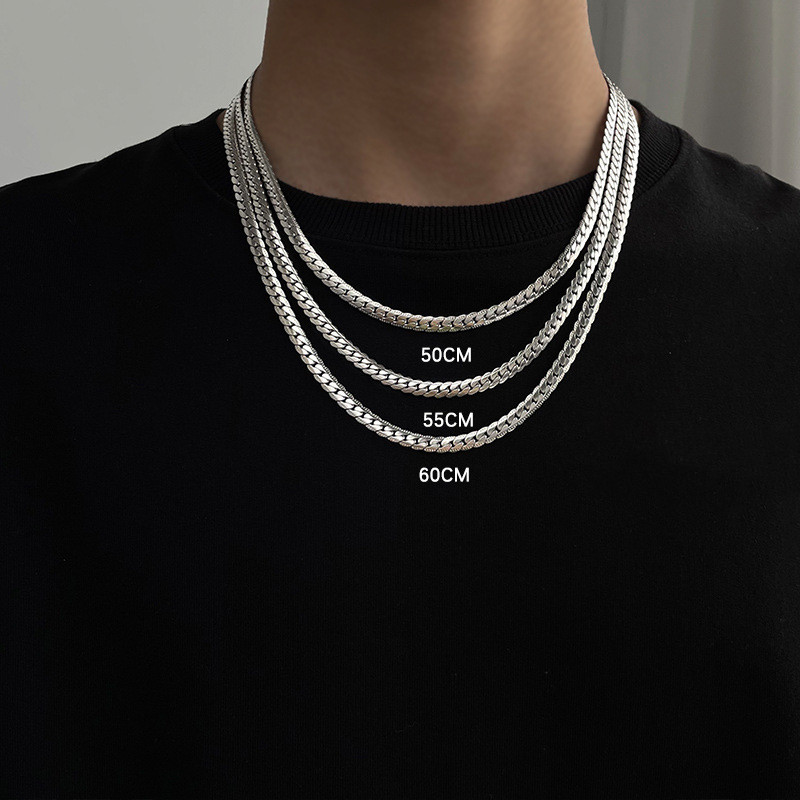 NEW 1pc Encrypted Embossed Cuban Chain Necklace Men Trendy Plain Chain ...