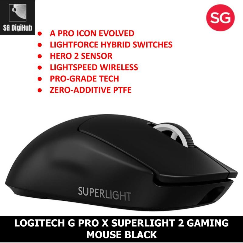 Logitech G Pro X Superlight 2 Wireless Gaming Wireless Mouse, 60g ...
