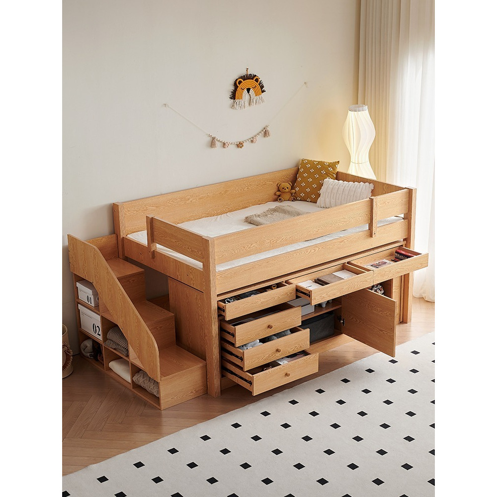 [Pre-order]Solid wood half height bed,children's bed, integrated ...