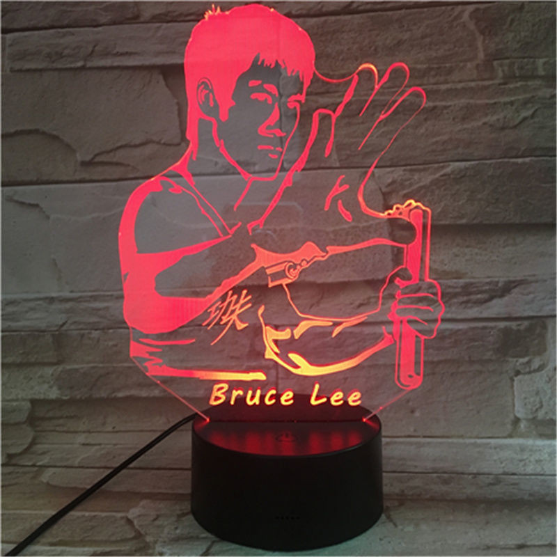 Bruce Lee Action Peripheral Series in Stock3D Small Night Lamp Riman ...