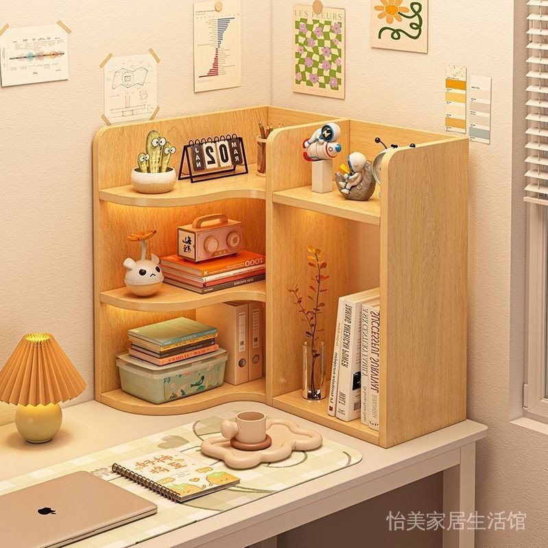 Bookshelf Desktop Corner Desk Locker Bookcase Corner Gadget Shelves ...