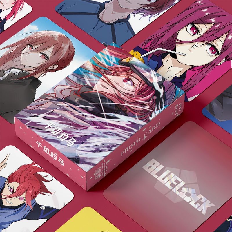 50-92pcs Manga Manhwa Blue Lock Chigiri Hyoma Laser Holographic Lomo ...