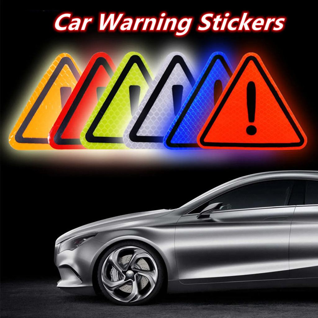 2pcs Reflective Car Sticker Safety Warning Reflector Stickers Warning ...