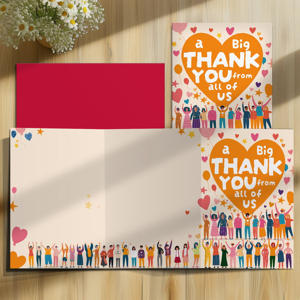 Super Large Trifold Big Thank You Greeting Card for Office Team Group ...