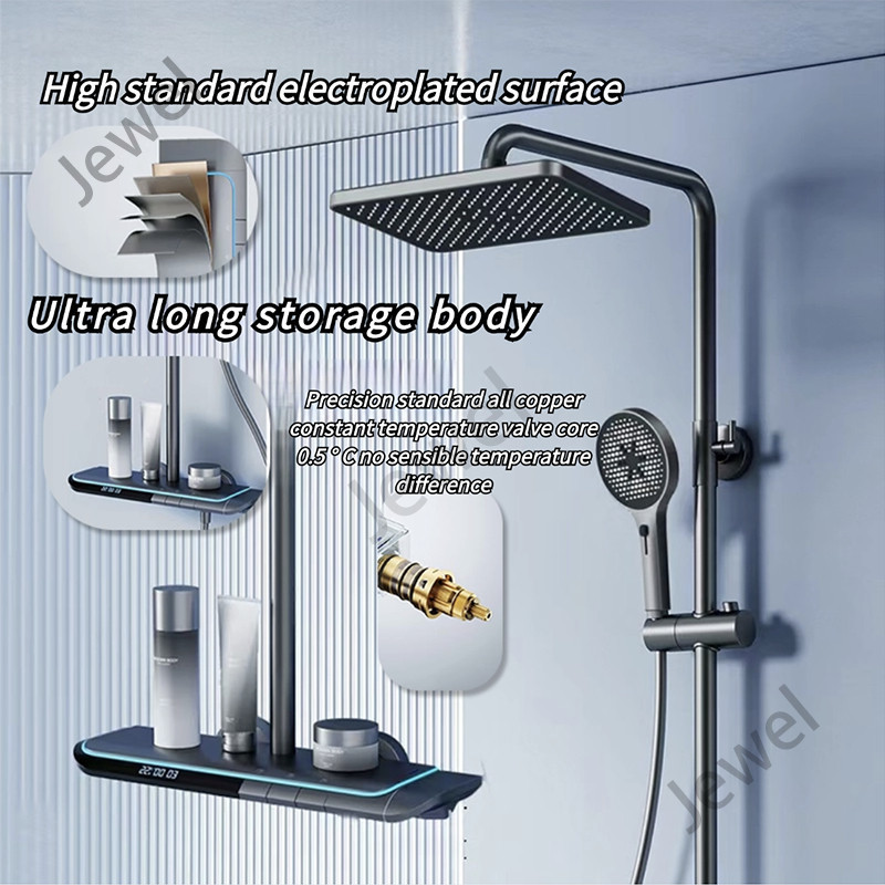 lj Shower Set With LED Control Display Piano Shower Panel Shower Head ...