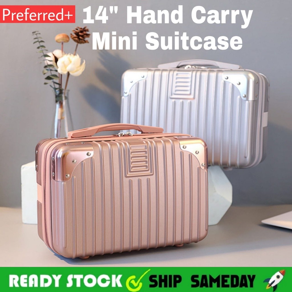 🔥 READY STOCK 🔥 Hand Carry Mini 14" Suitcase Small Hard Shell Cosmetic ...