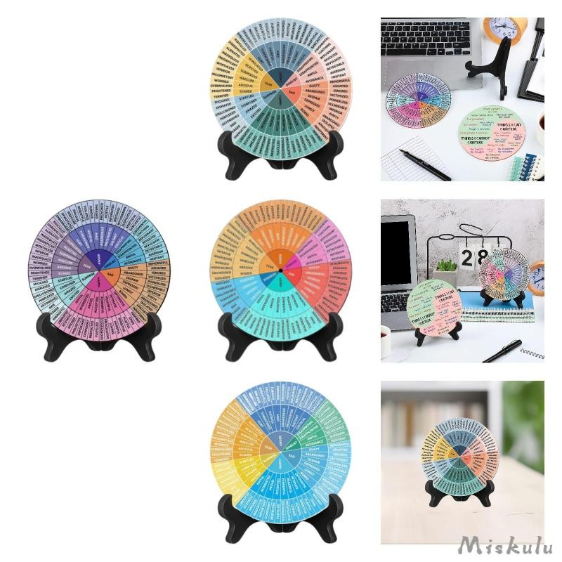 [Miskulu] 2 Pieces Feelings Wheels Emotions Charts with Stand Preschool ...