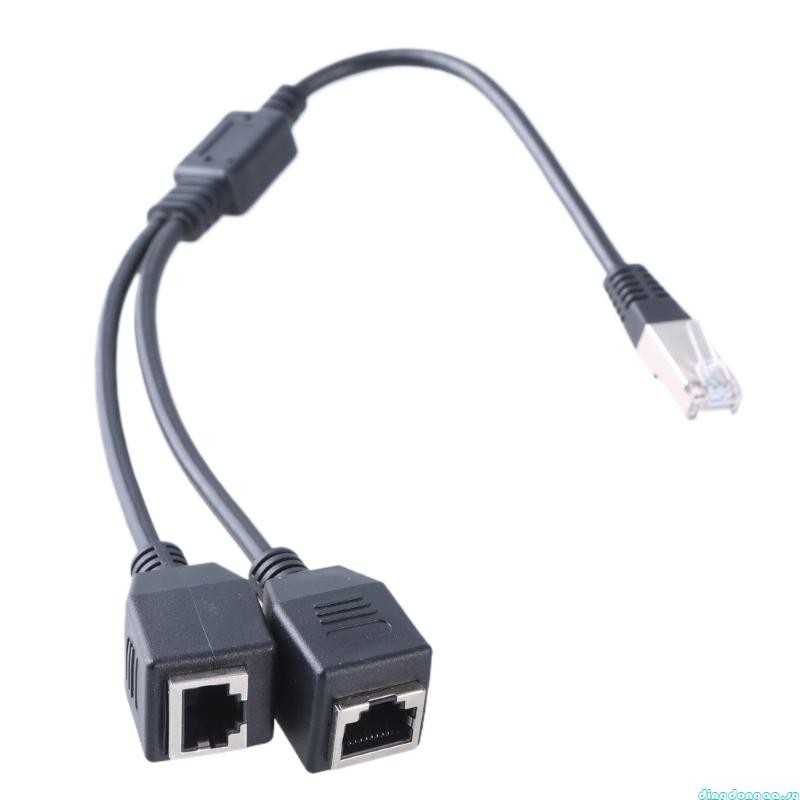 dingdongaa Ethernet Cable Splitter RJ45 Male to Double Female Ports ...