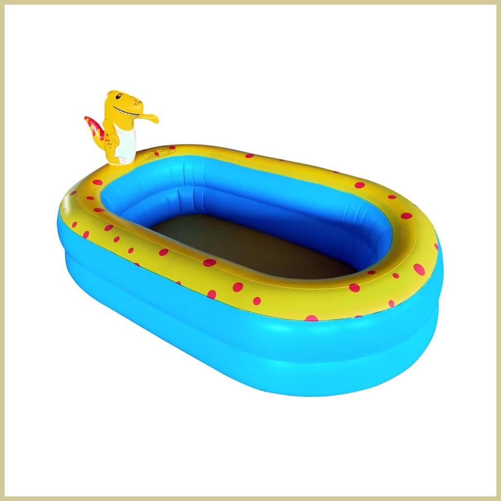 Inflatable Swimming Pool with Sprinkler Cute Dinosaur Inflatable Kid ...