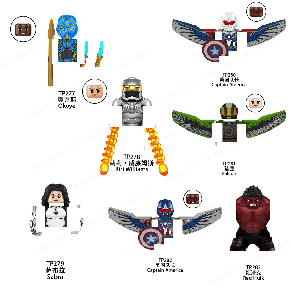 Red Hulk Captain America Blocks Figures Falcon Toy figures TP1035 ...