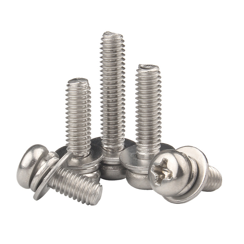 M5 M6 M8 M10 Stainless Steel Cross Recessed Phillips Pan Head Screws with Washer – Machine ...