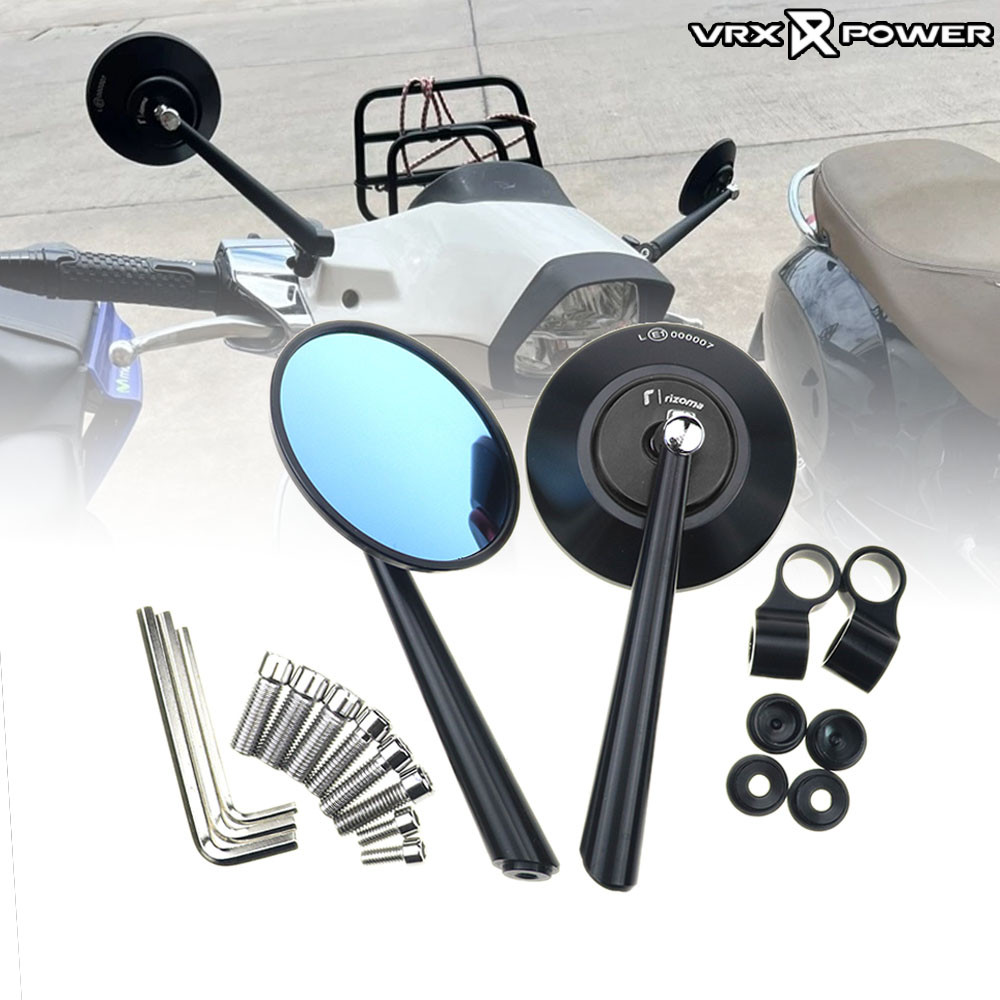 Motorcycle Round Mirror for new Vespa XMAX Lambretta CNC Aluminium ...
