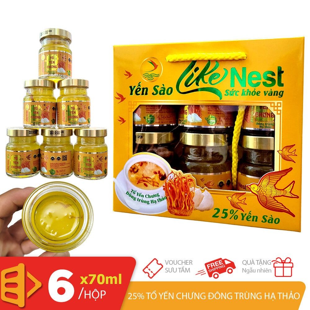 [Like Nest] Carrying box of 6 jars x 70ml bird's Nest 25% bird's Nest ...