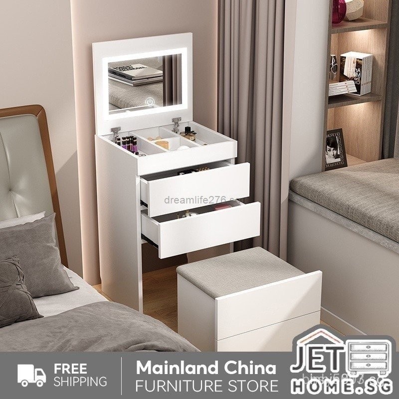 JET 3IN1 Dressing Table LED Light With Mirror Modern Makeup Table ...