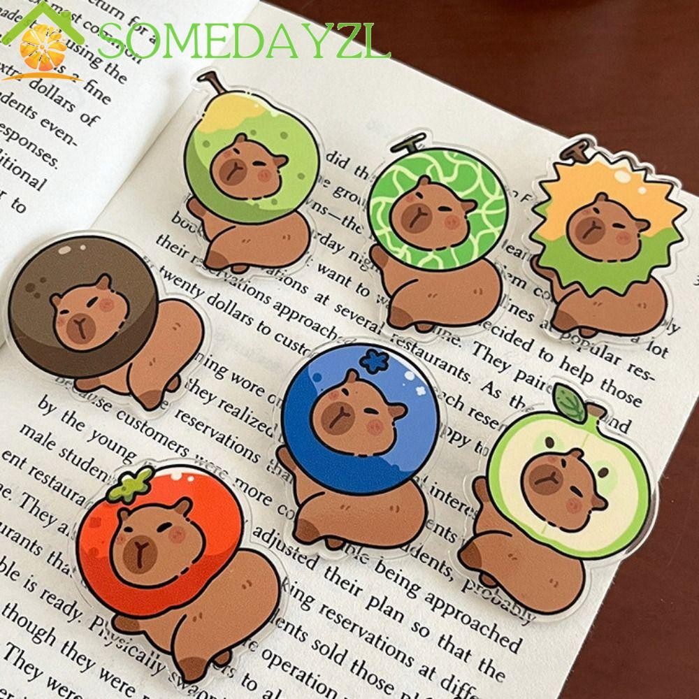 SOMEDAYMX Fruits Capybara Brooch, Creative Cute Acrylic Capybara Pin ...