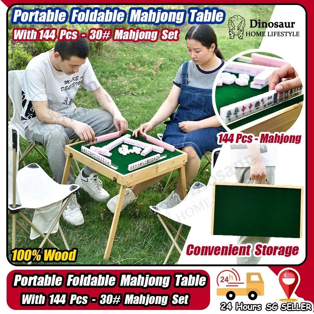 ReadyStock - Portable Mahjong Outdoor Mahjong Table Travel Folding Set ...