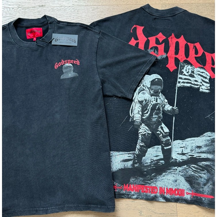 Realistic photo of male and female Godspeed letter astronaut printed ...