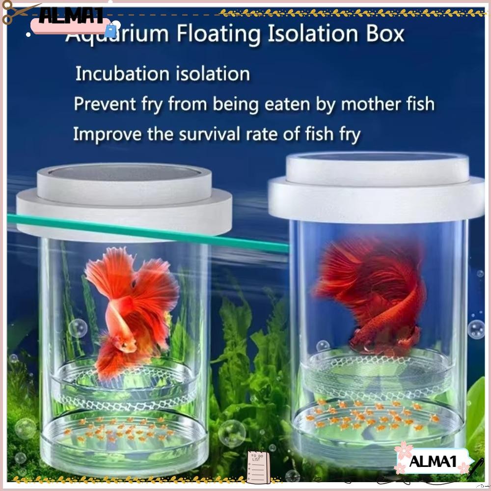 ALMA Floating Hatching Box, Plastic Mesh Transparent Floating Fish ...