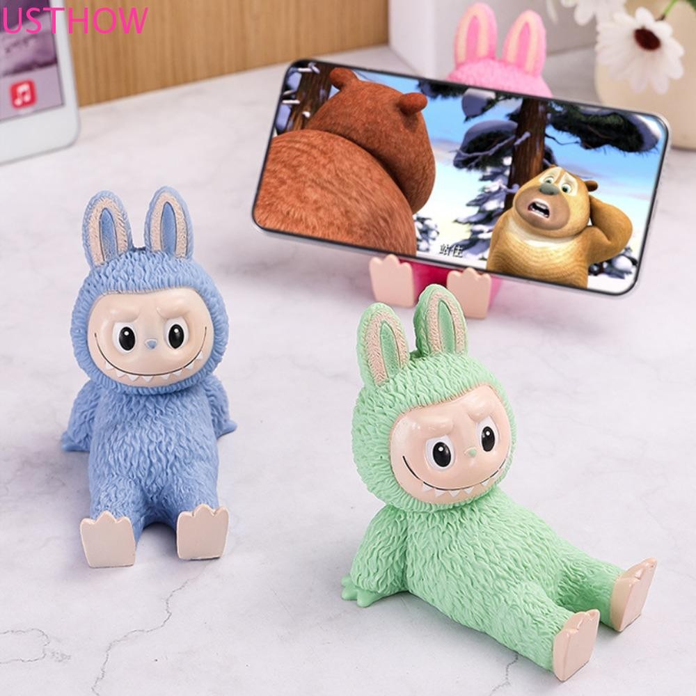 USTHOW 2pcs Labubu Figure Model, Phone Holder Support Labubu Doll Toy ...