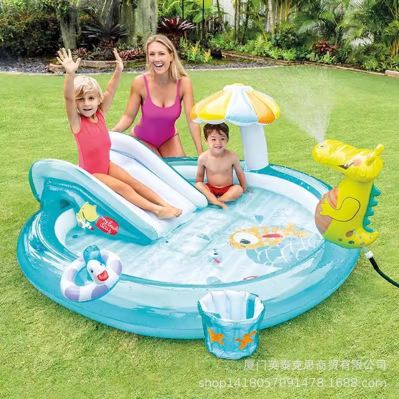 intex 57165Children's Paddling Pool Crocodile Inflatable Swimming Pool ...