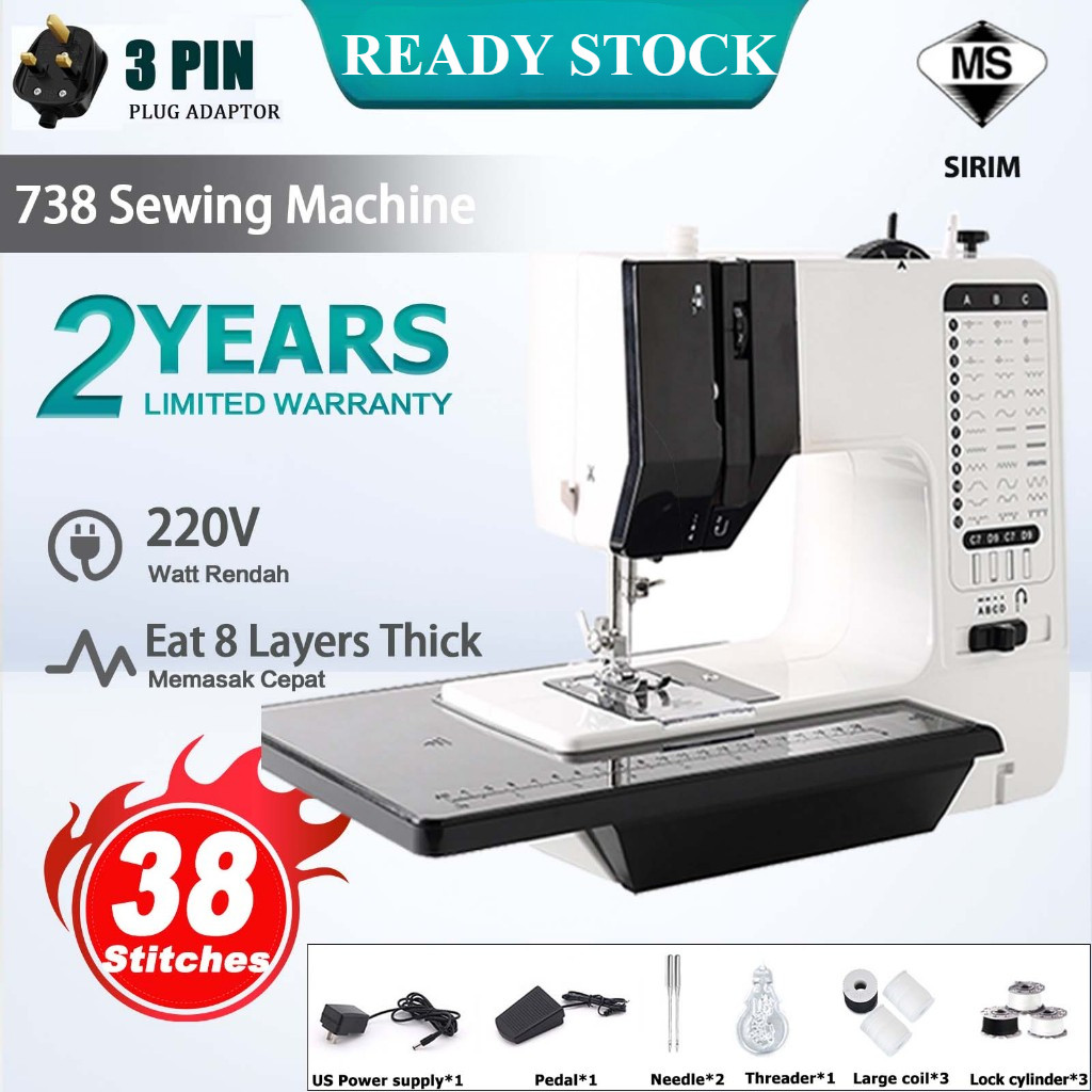 38 Stitches Mini Sewing Machine Electric Double Thread Sewing Machine ...