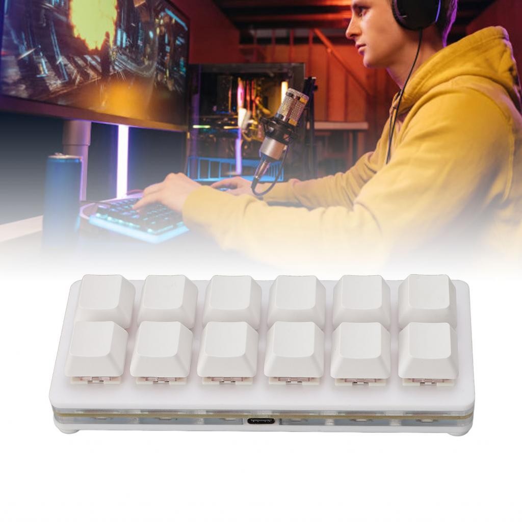 Supergoodsales 12 Key Gaming Keyboard Programmable RGB Colorful Lights ...