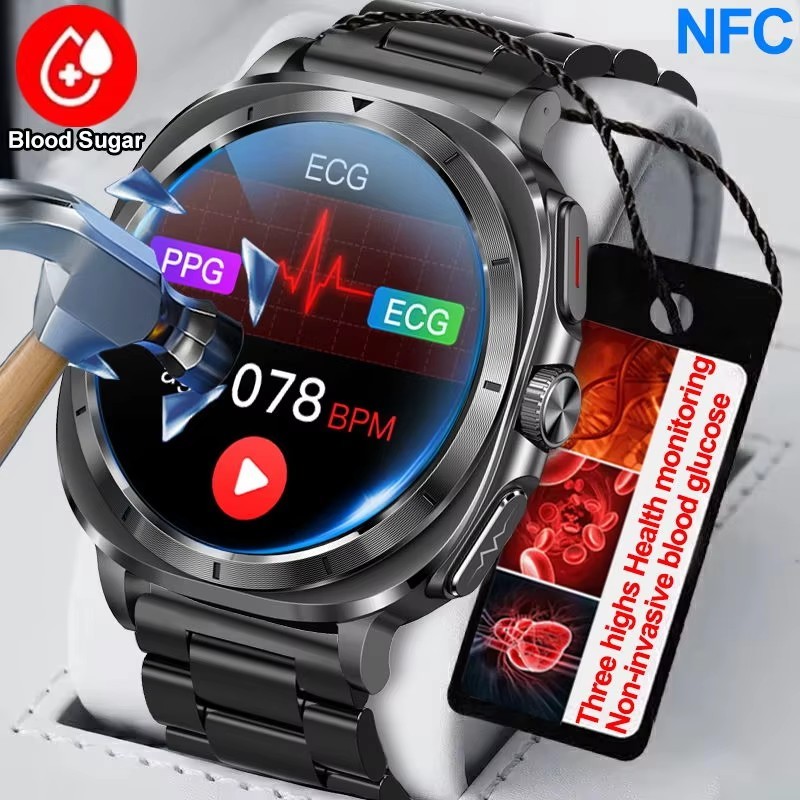 2024 New Uric Acid Blood Fat Smartwatch ECG Blood Glucose Heart Rate ...