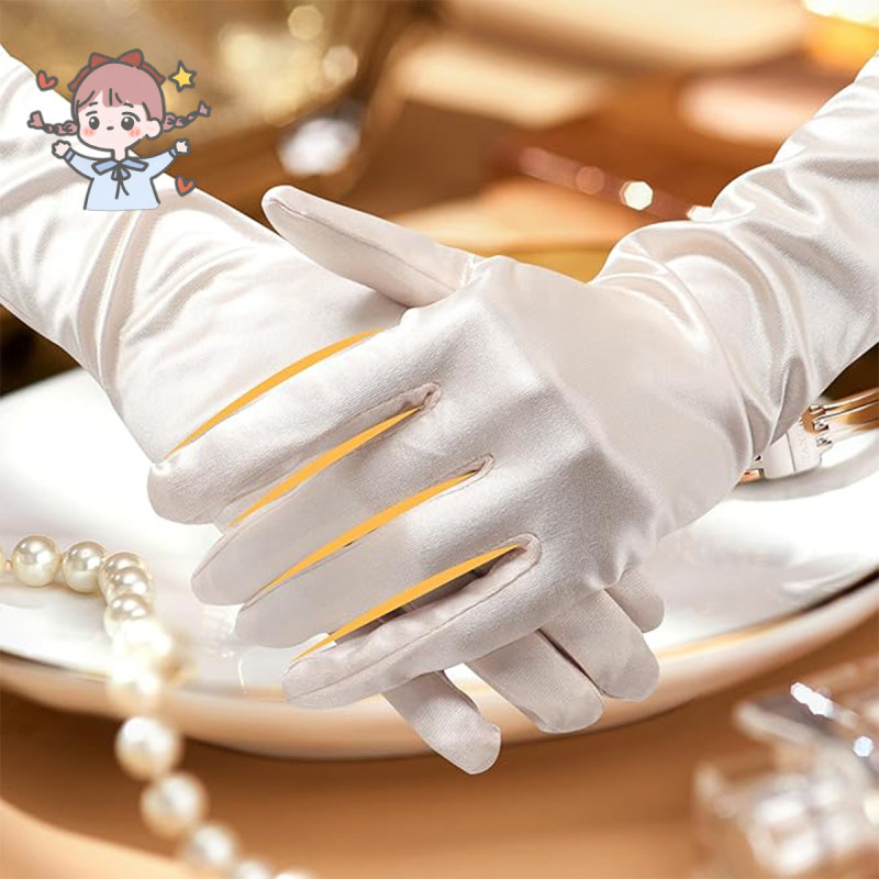 Satin Long Gloves Wedding Gloves Wedding Bridal Party Stretch Gloves Dance Concert Wedding Formal Ladies Gloves Shopee Singapore