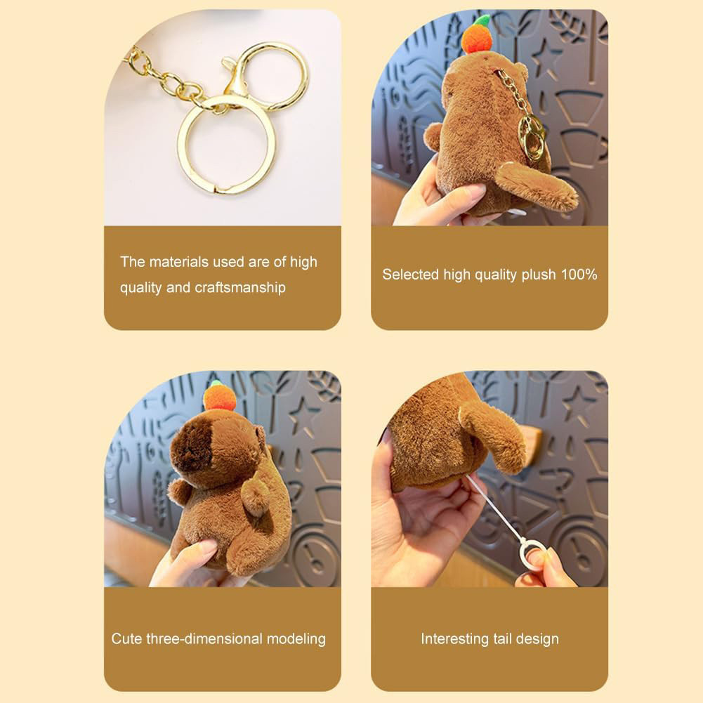 Tail Wagging Capybara Plush Keychain Toy Kawaii Rodents Cute Capybara ...