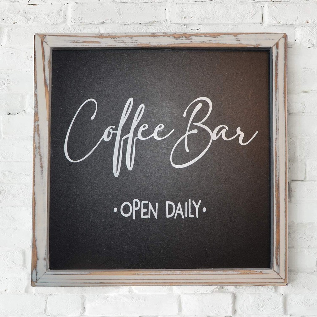 Coffee Bar Sign - Coffee Bar Open Daily - Modern Coffee Bar Decor Sign ...
