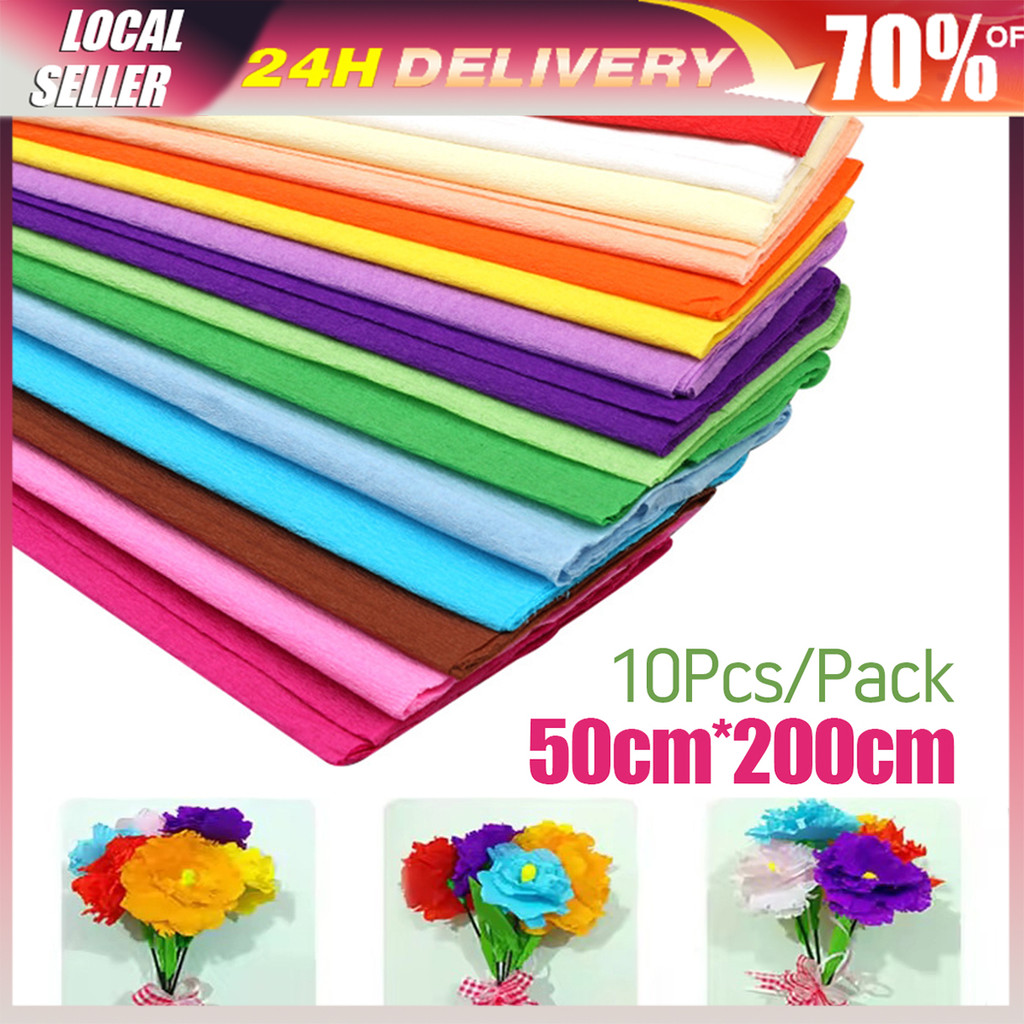50cm x 200cm Colored Roll Origami Crinkled Crepe Paper Wedding Birthday ...