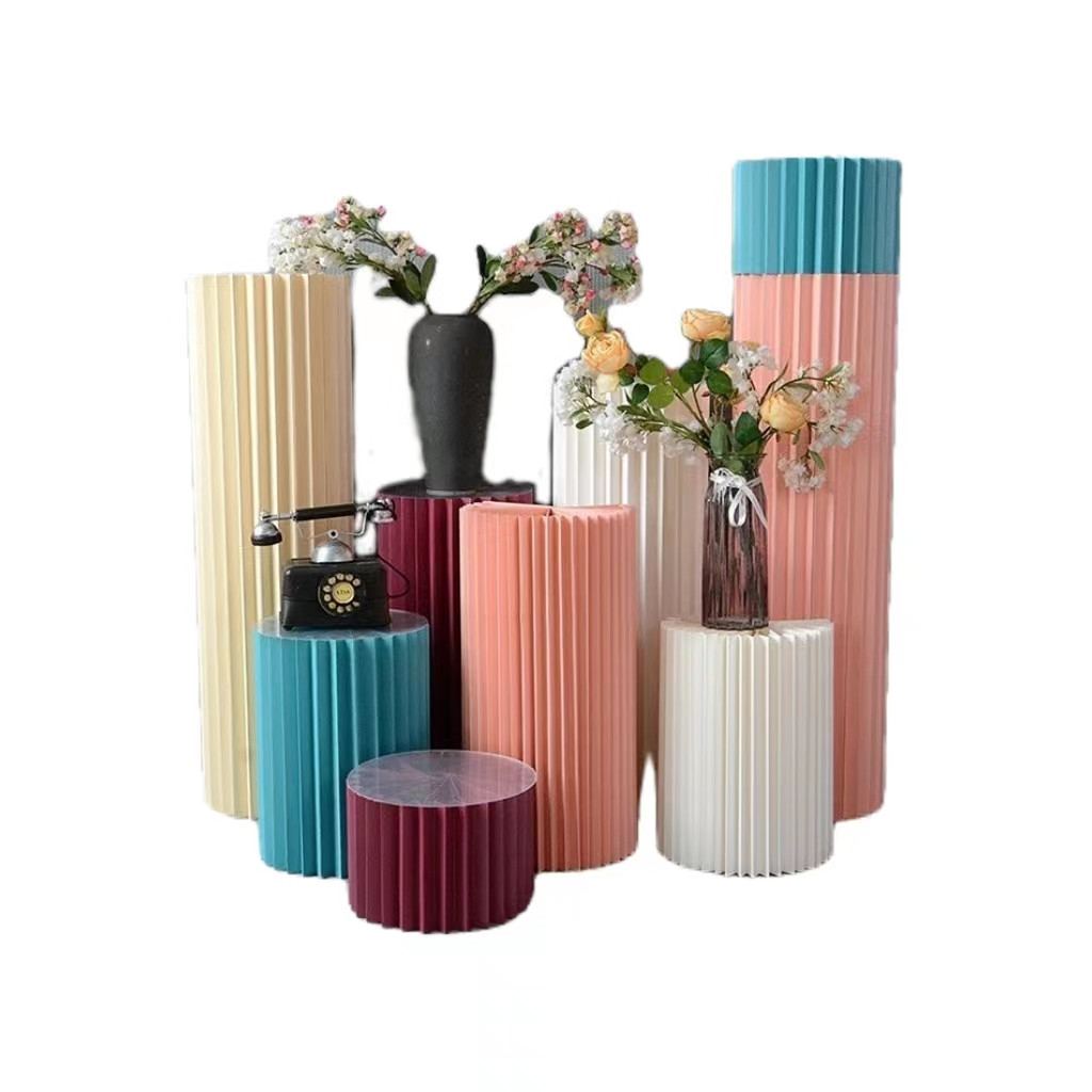 CO Wedding Folding Cylinder Set Dessert Table Paper Roman Column ...