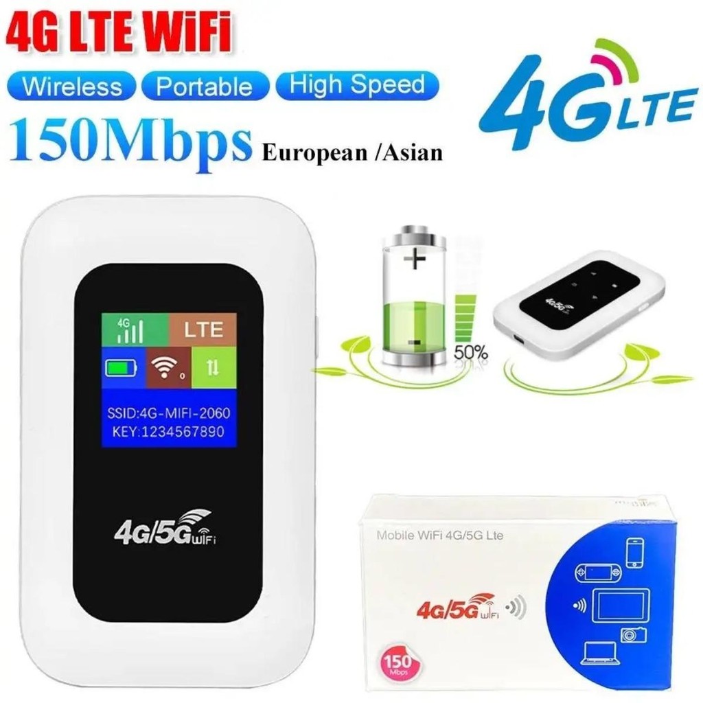 4G/5G Mobile WIFI Router 150Mbps 4G LTE Wireless Router 3000mA Portable Pocket MiFi Modem Mobile ...