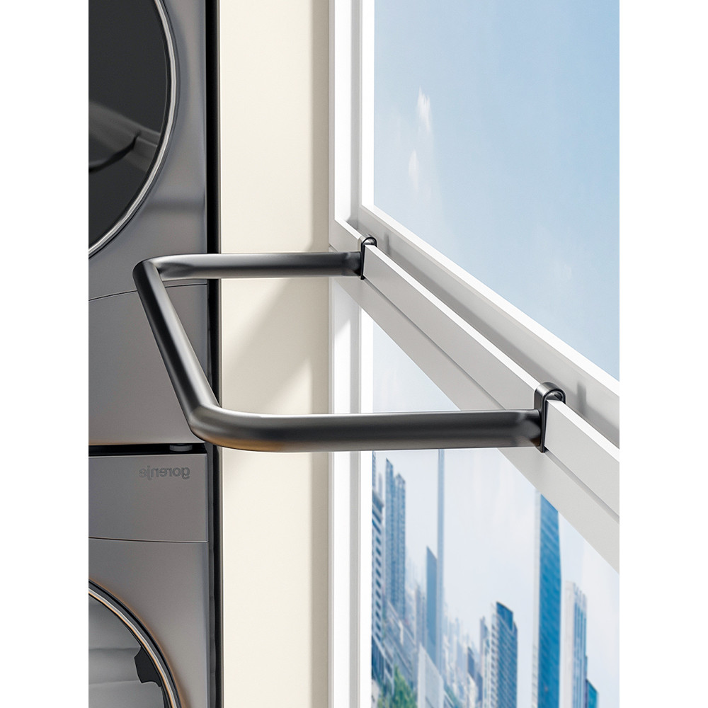 [48H Shipping] Balcony Clothes Drying Rack Window Frame Simple Clothes ...