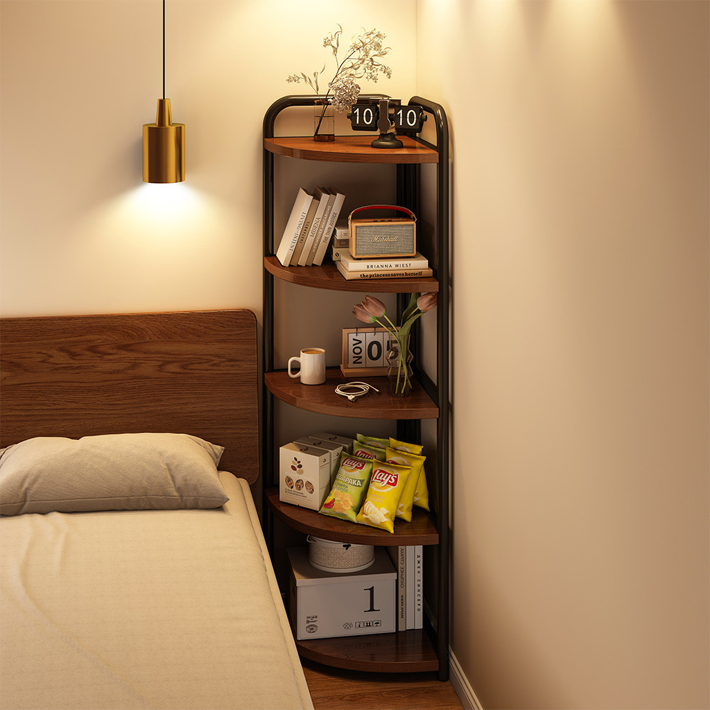 Corner Shelf Floor-standing Bedroom Multi-layer Iron Art Storage Rack ...