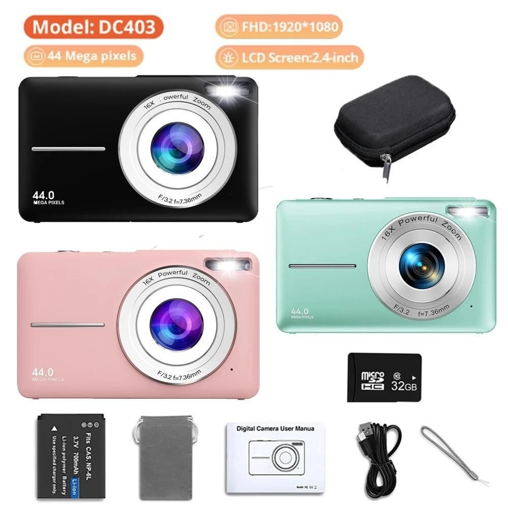 HD 1080P 2.4 inch digital Camera Rechargeable Cameras with 16x Zoom ...
