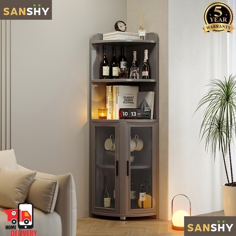 SANSHY Corner Cabinet Wall Cabinet Living Room Bedroom Storage Rack ...
