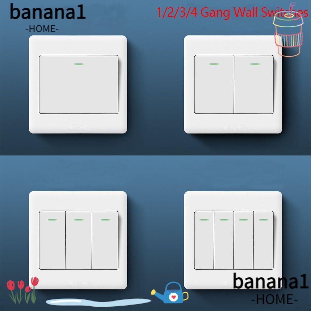 BANANA1 Wall Switches, Durable 1Way Button Wall Light Switch Panel ...