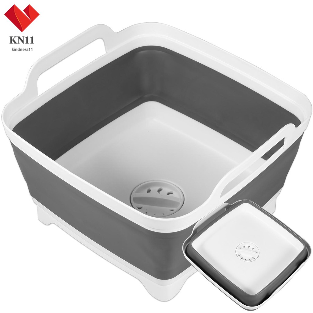 Foldable Washing Basin with Carry Handle 8.5L Dish Washing Tub with ...