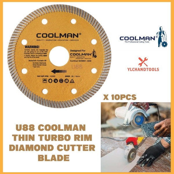 U88 COOLMAN THIN TURBO RIM DIAMOND CUTTER BLADE (10PC/BOX ) | Shopee ...
