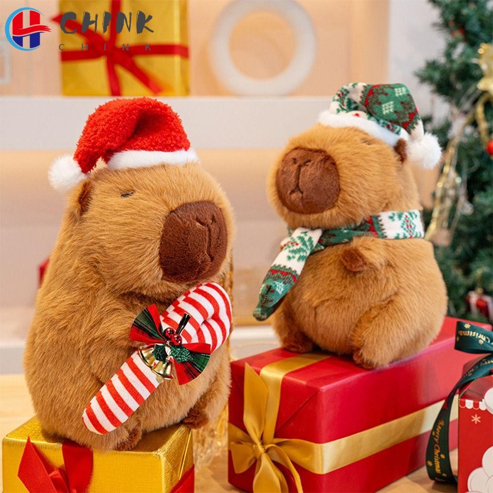 CHINK Capybara Stuffed Animals, Christmas Kawaii Capybara Plush Toys ...