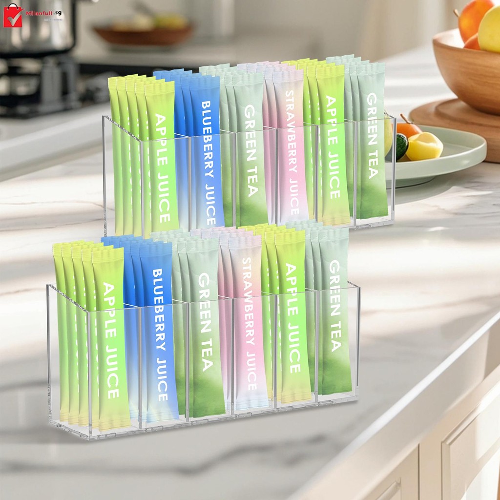2Pcs Plastic Coffee Packet Holder Organizer Transparent Tea Packet ...