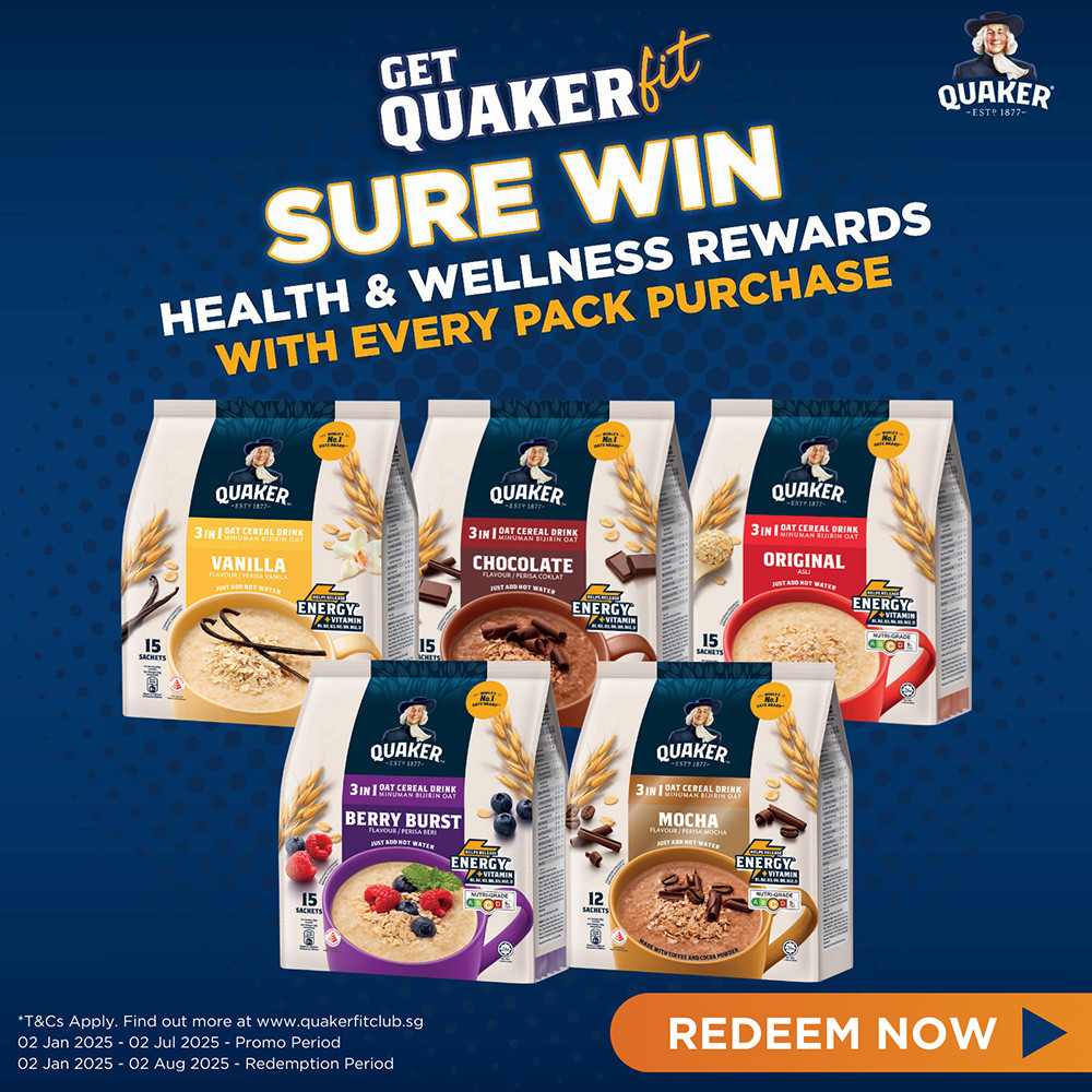 Quaker Oats 3-in-1 Oat Cereal Oat Drink 12s-15s x28g | Shopee Singapore