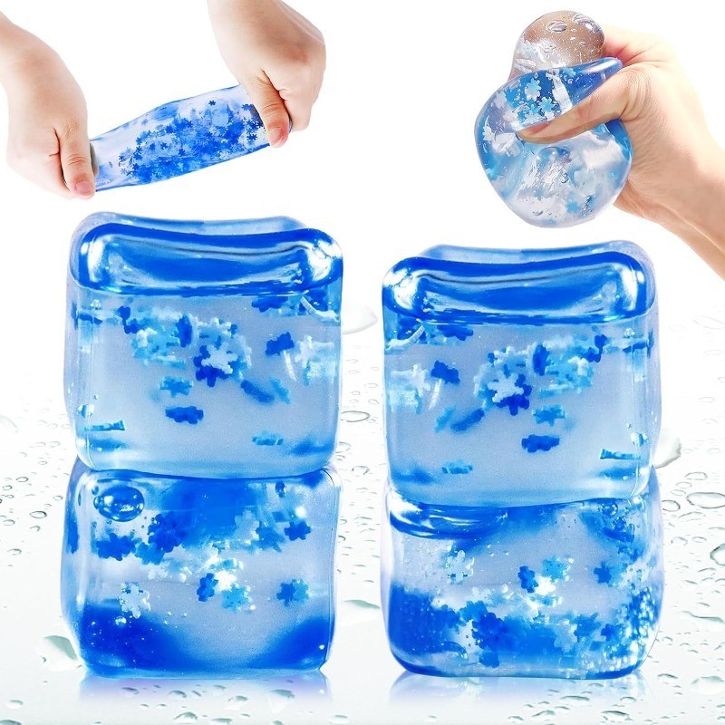 Snowflake Ice Cubes Maltose Syrup Ball Gumdrop Squishy Fidget Toy ...