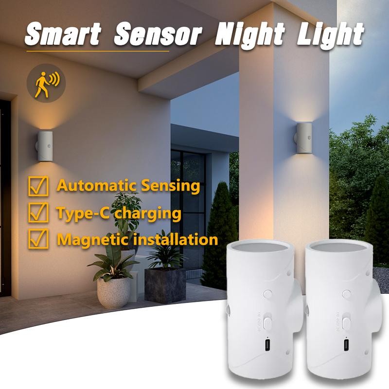 Warm Smart LED Night Light with Motion Sensor,Wall Lamp, USB ...