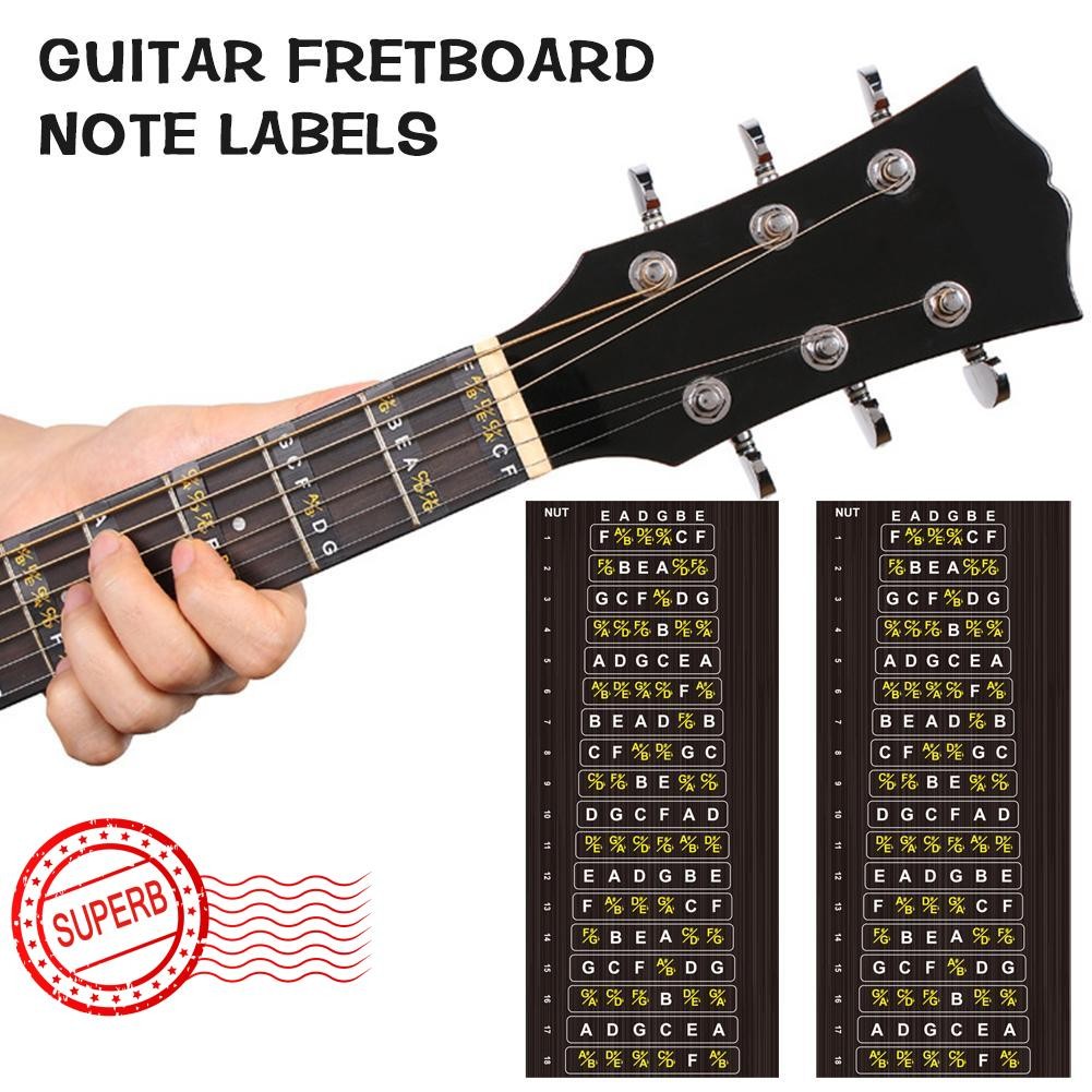 Guitar Fretboard Notes Map Labels Stickers Fingerboard Fret Decals For ...