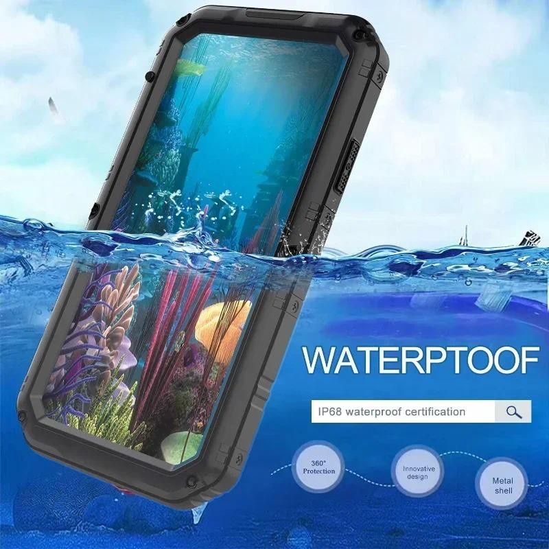 IP68 Heavy Duty Military Waterproof Case For iPhone 16 15 14 13 12 11 ...