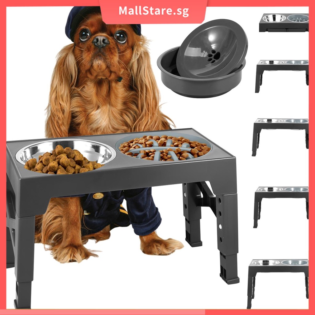 Elevated Dog Bowls 5 Height Adjustable Raised Dog Dish Bowl Elevated ...