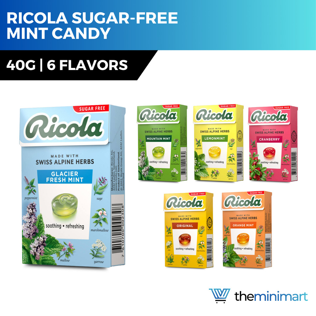 Ricola 40g Sugar-Free Candy - Glacier Fresh, Mountain Mint, Original ...