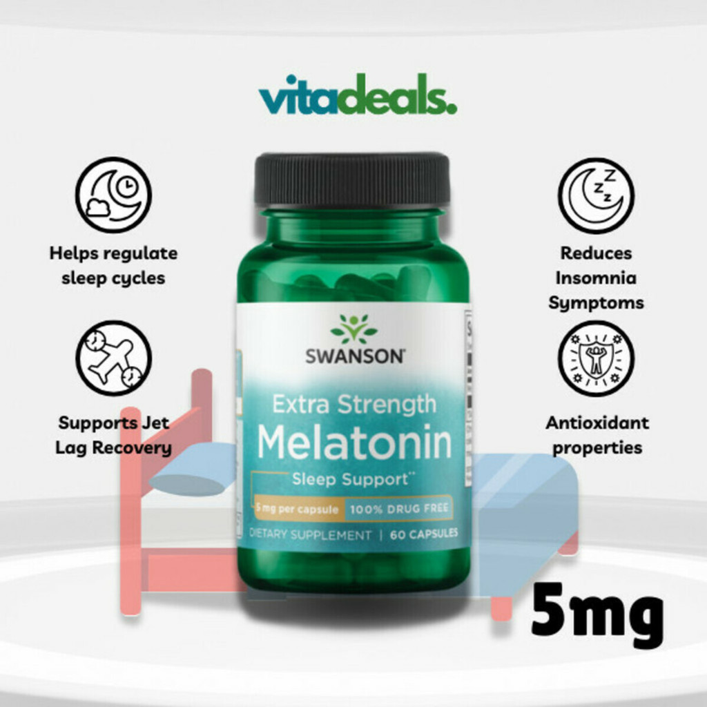 Swanson Extra Strength Melatonin 5 mg – Natural Sleep Support ...